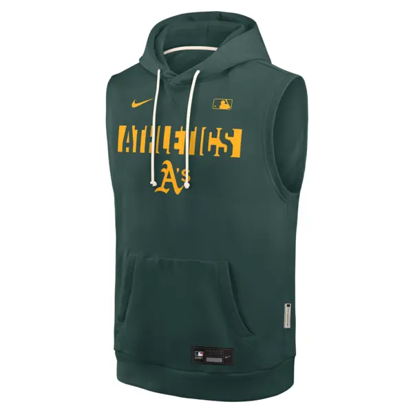 Nike Athletics Authentic Collection Standard Issue Dri-fit Mlb Sleeveless Pullover Hoodie - Green