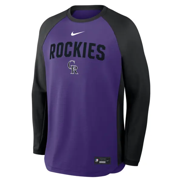 Nike Colorado Rockies Authentic Collection Dri-fit Pullover Crew - Purple