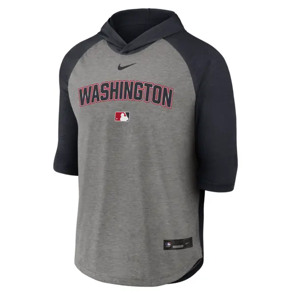 Nike Washington Nationals Authentic Collection Flux Dri-fit Mlb 3/4-sleeve Hooded T-shirt - Blue