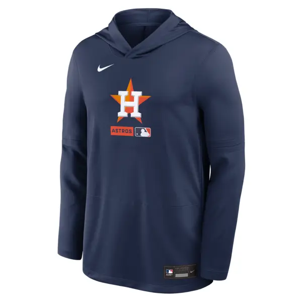 Nike Houston Astros Authentic Collection Dri-fit Mlb Long-sleeve Hooded Top - Blue