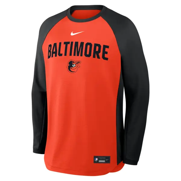 Nike Baltimore Orioles Authentic Collection Dri-fit Pullover Crew - Orange