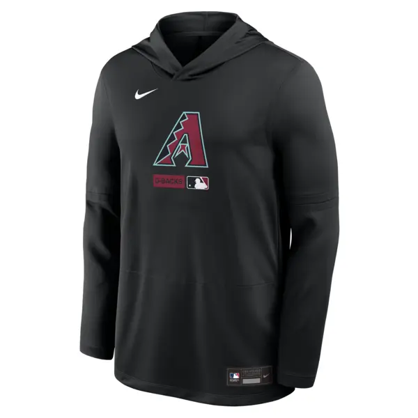 Nike Arizona Diamondbacks Authentic Collection Dri-fit Mlb Long-sleeve Hooded Top - Black