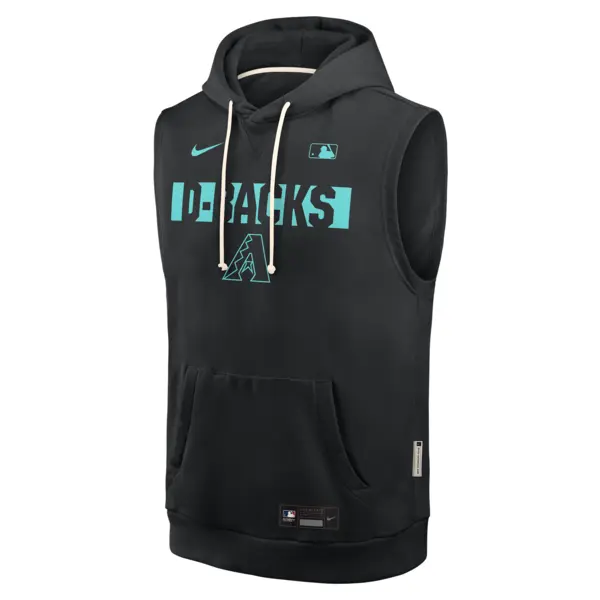 Nike Arizona Diamondbacks Authentic Collection Standard Issue Dri-fit Mlb Sleeveless Pullover Hoodie - Black