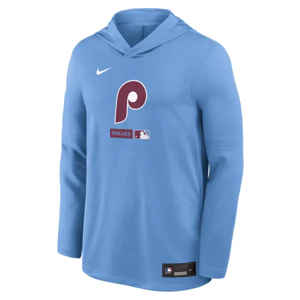 Nike Philadelphia Phillies Authentic Collection Dri-fit Mlb Long-sleeve Hooded Top - Blue