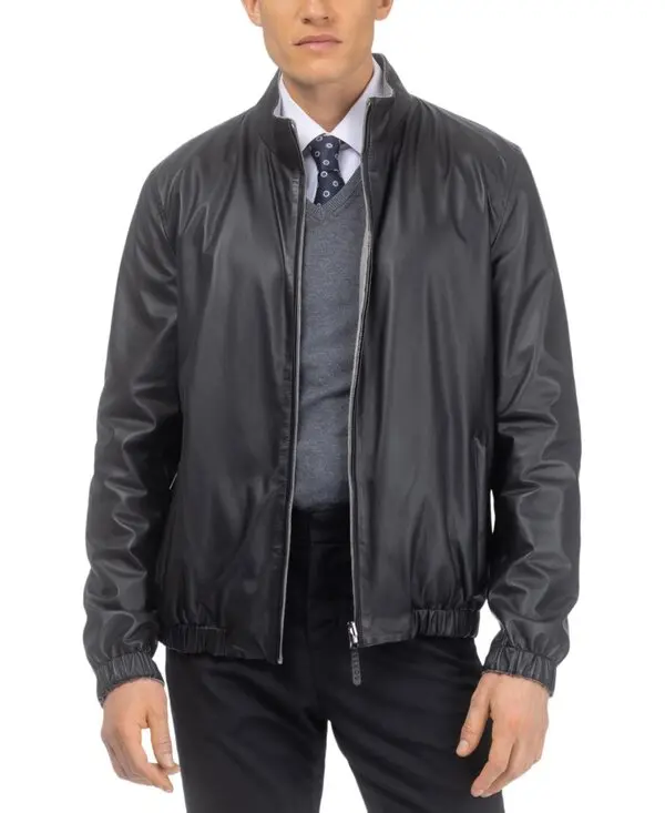 Gorski Reversible Nappa Leather And Loro Piana Cashmere & Wool Jacket - Black/gray