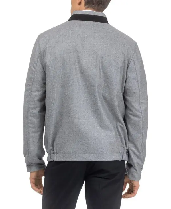 Gorski Nubuck Jacket Reversible To Cashmere & Wool Crafted From Loro Piana - Black/gray
