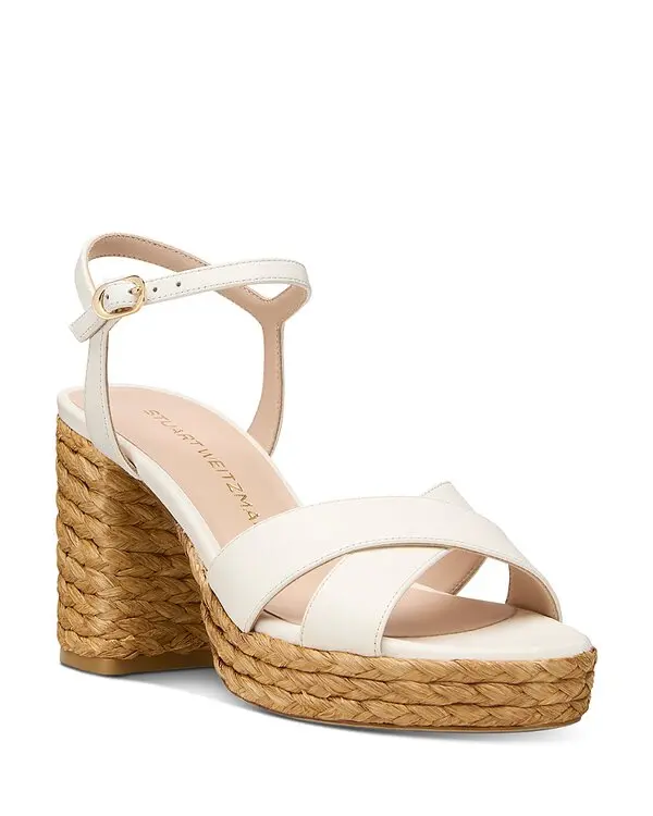 STUART WEITZMAN Dayna 80 Platform Sandals - Cream/natural