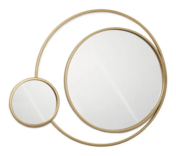 LUXEN HOME Luxenhome Orbit Modern Gold Frame 25.6'h X 31.5 'w Wall Mirror - One-color