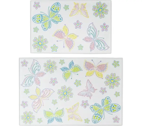 TEMP-TATIONS As Is Seasonal Set Of 2 Silicone Kitchen Mats - One-color