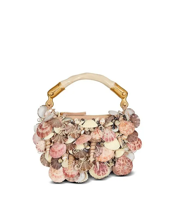 Balmain Ebene Mini Bag With Shell Embroidery - Beige