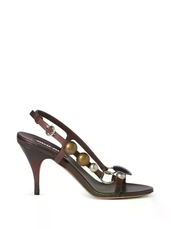 Miu Miu Ankle-strap High Heel Sandals - Brown