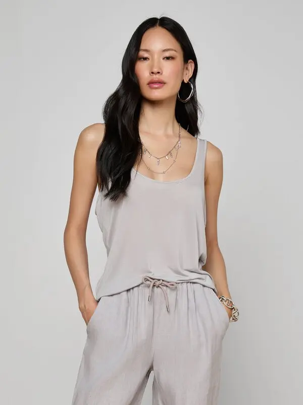 L'Agence Celia Scoopneck Tank Top - Light Pewter