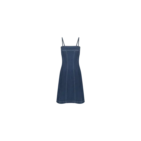 L'Agence Lorda Denim Fit-and-flare Dress