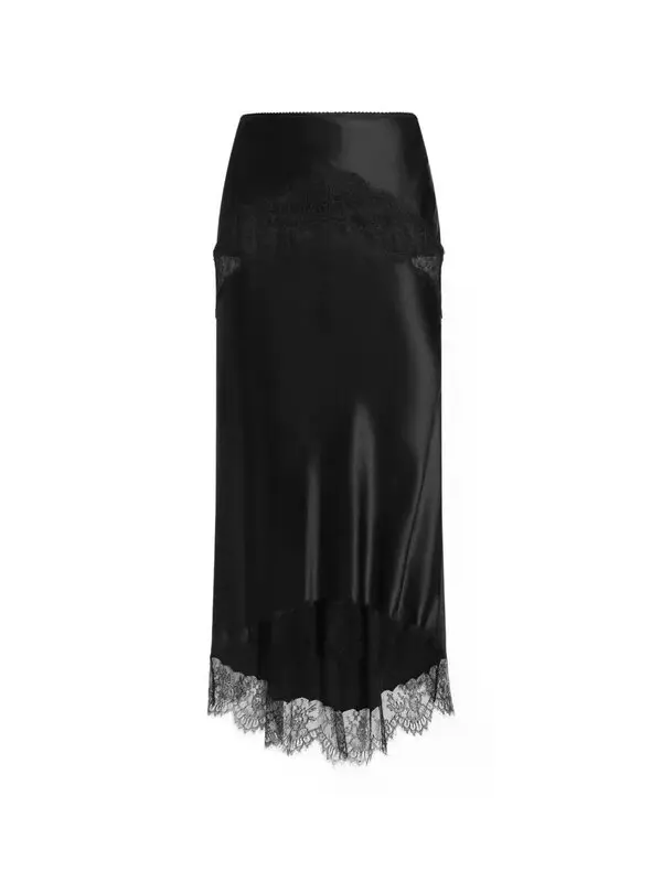 Dolce & Gabbana Silk Satin Skirt - Black