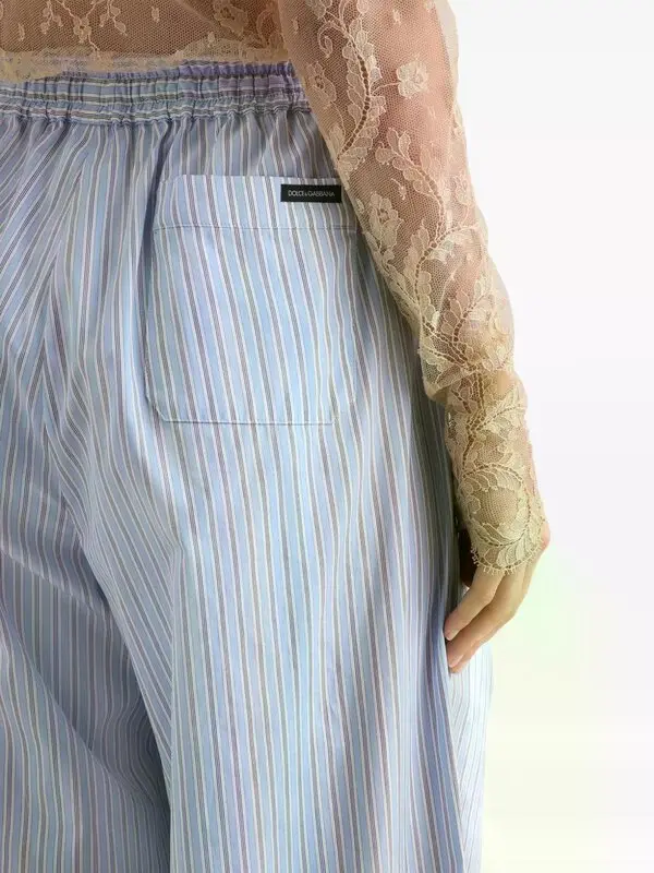 Dolce & Gabbana Striped Poplin Trousers - Blue