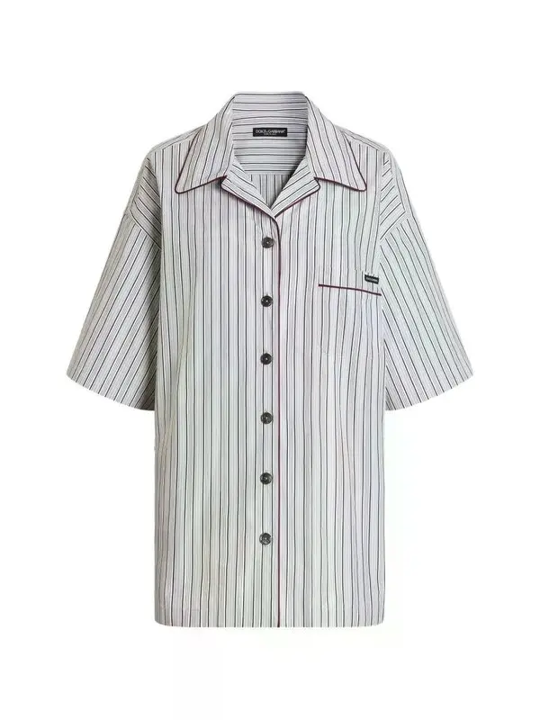 Dolce & Gabbana Striped Poplin Shirt - Grey