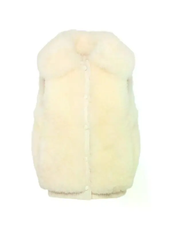 YVES SALOMON Button-up Gilet - White