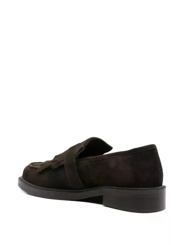 ADRIANNA FERETTI Fringed-detail Suede Loafers