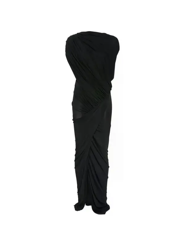 Rick Owens Ares Draped Maxi Dress - Black