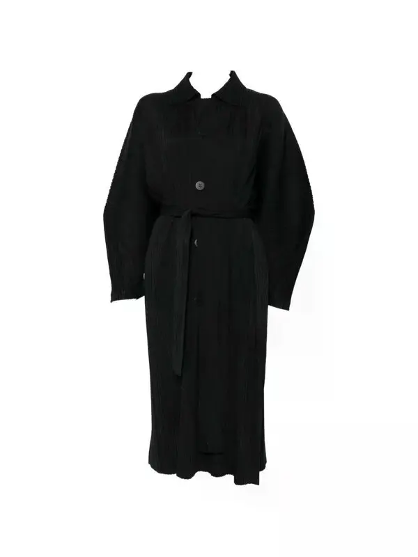 Issey Miyake Pleated Coat - Black