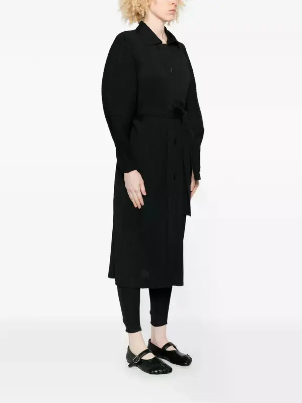 Issey Miyake Pleated Coat - Black