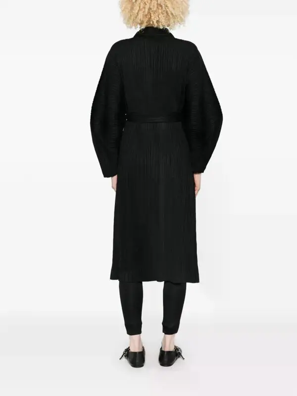 Issey Miyake Pleated Coat - Black