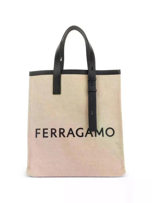 FERRAGAMO Logo Detail Tote Bag - Neutrals