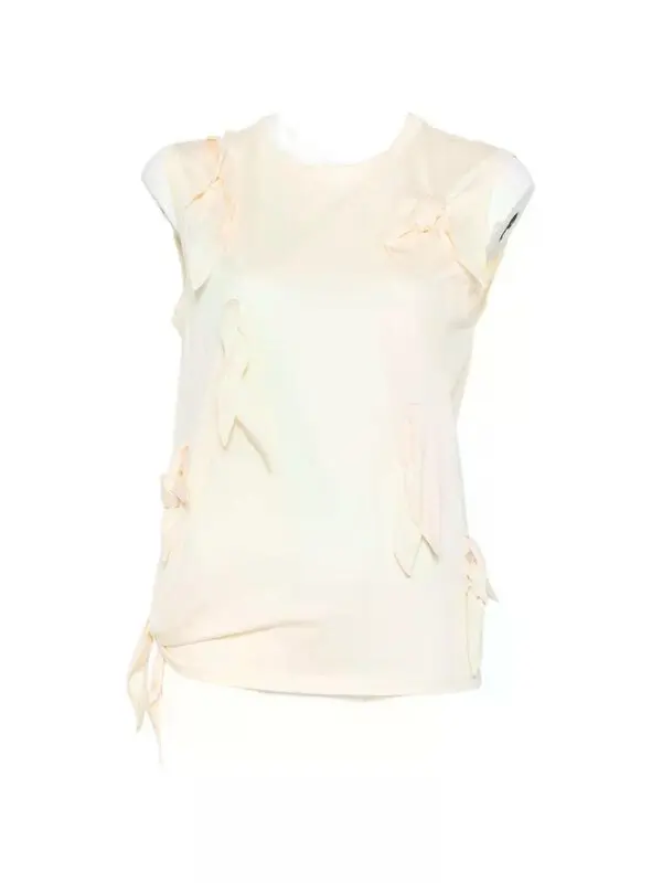 ISABELLE BLANCHE Bow-detail Sleeveless Top - Neutrals
