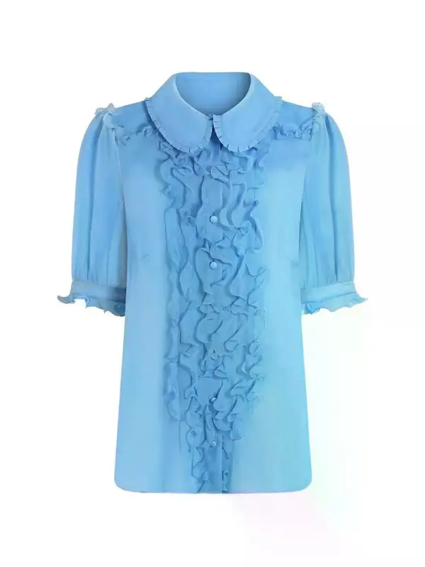 Dolce & Gabbana Silk Chiffon Shirt - Blue