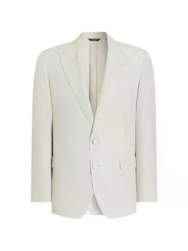 Dolce & Gabbana Single-breasted Wool Poplin Jacket - Neutrals