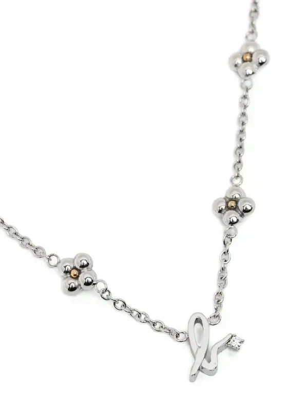 AGNES B. Double Bloom Necklace - Silver