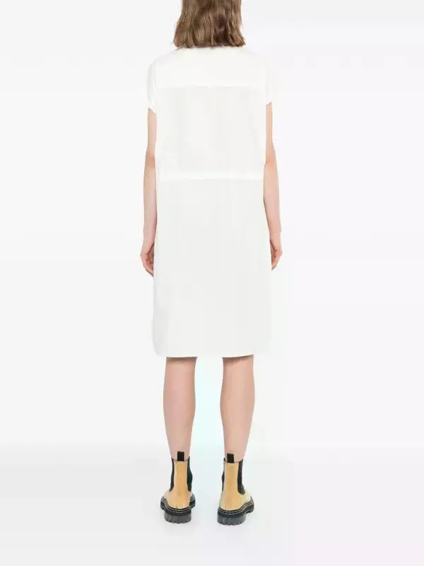 AGNES B. Embroidered Logo Shirt Dress
