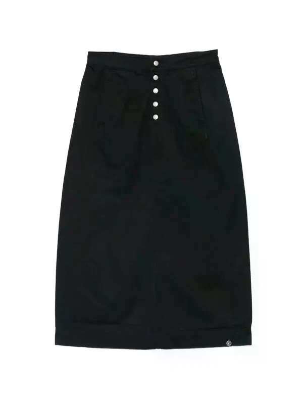AGNES B. Twill Side-slash Skirt - Black