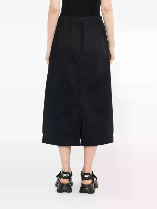 AGNES B. Twill Side-slash Skirt - Black