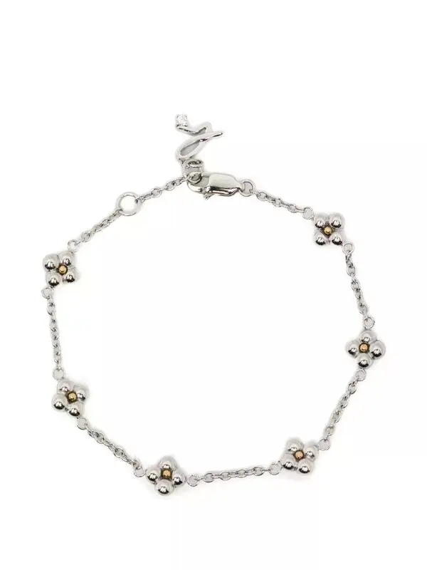 AGNES B. Double Bloom Bracelet - Silver