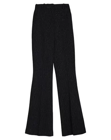 Balmain Twill Lamé Pinstriped Flared Pants - Black
