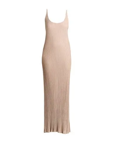 Max Mara Maxi Dress Sand Size Viscose, Metallic Fiber - Beige