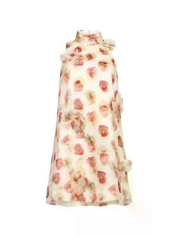 Cinq À Sept Floral Appliqué Dress - Neutrals