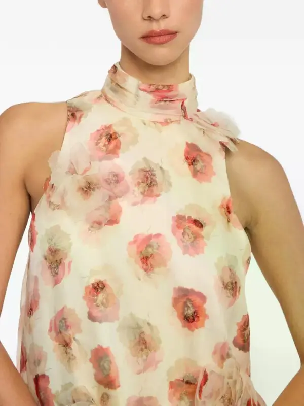 Cinq À Sept Floral Appliqué Dress - Neutrals
