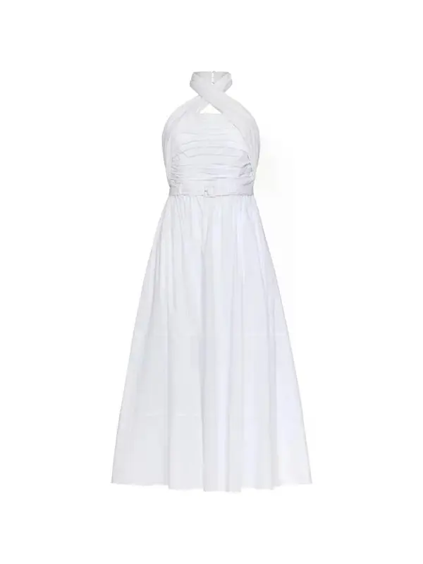 Cinq À Sept Marcie Halterneck Belted Dress - White