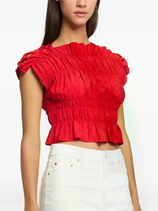 Cinq À Sept Evalina Ruffled Top - Red