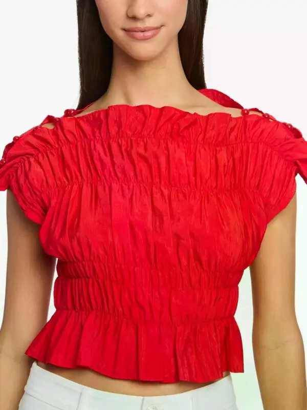 Cinq À Sept Evalina Ruffled Top - Red