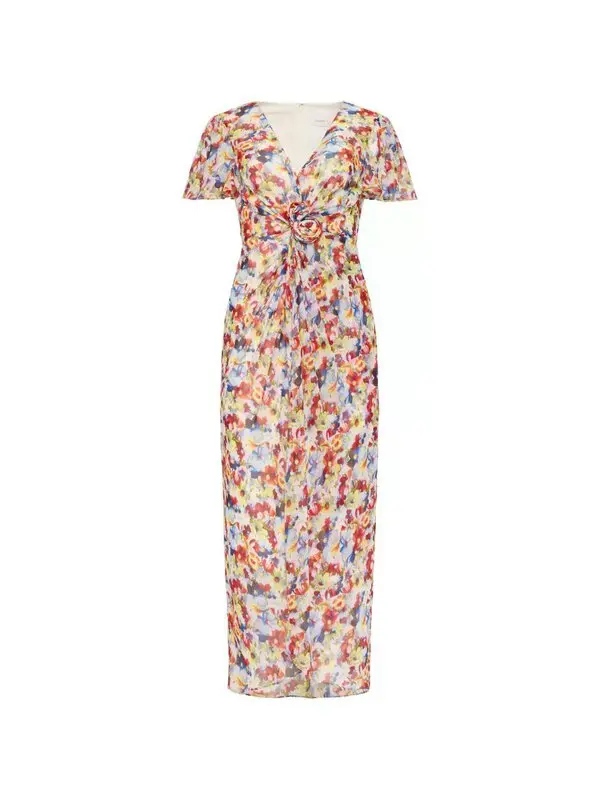 Cinq À Sept Floral V-neck Dress - Red