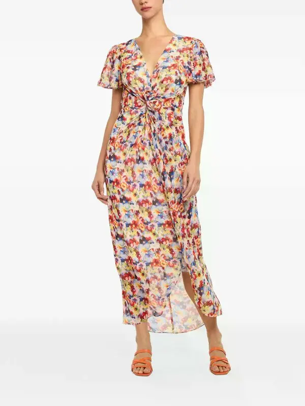 Cinq À Sept Floral V-neck Dress - Red