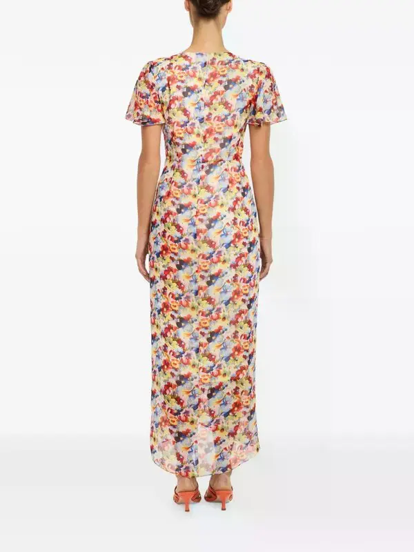 Cinq À Sept Floral V-neck Dress - Red