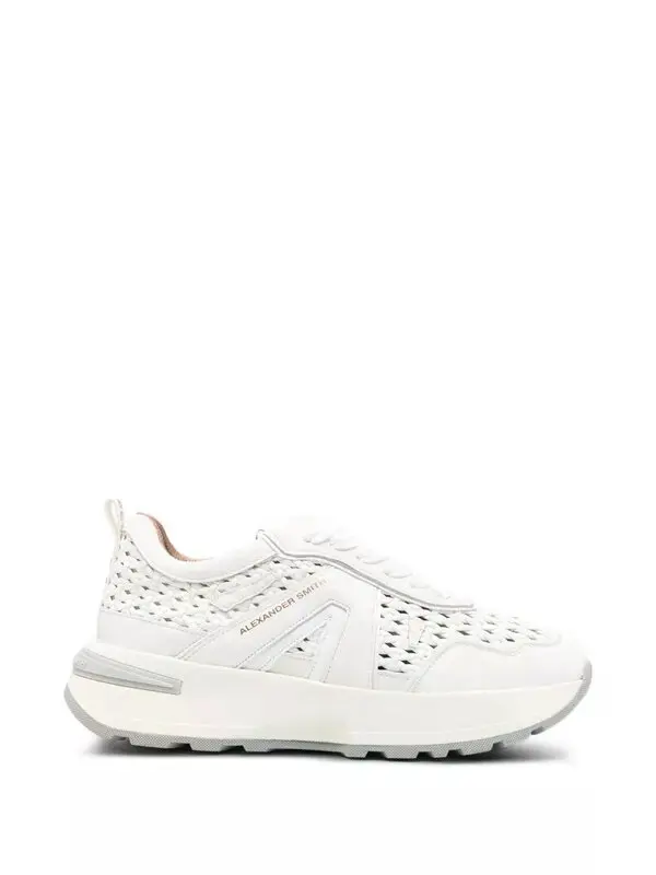 ALEXANDER SMITH Liverpool Perforated Leather Sneakers - White