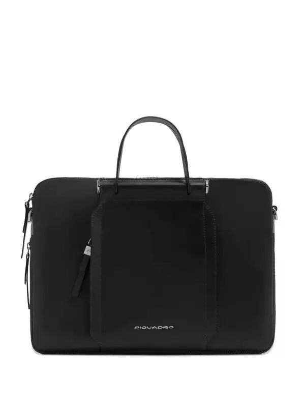 PIQUADRO Leather Laptop Bag - Black