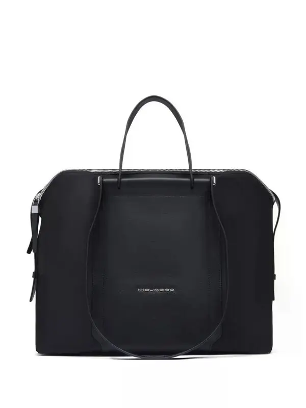 PIQUADRO Laptop Leather Shoulder Bag - Black