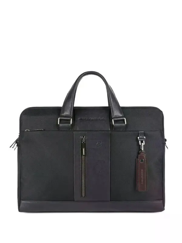 PIQUADRO Leather Laptop Bag - Black