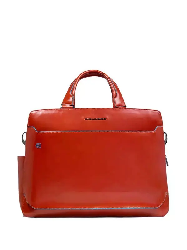 PIQUADRO Leather Laptop Bag - Orange